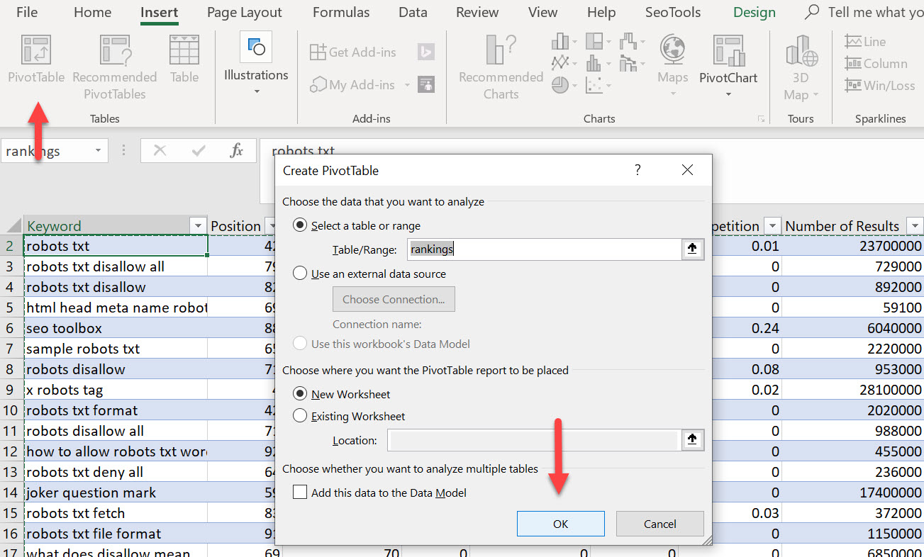 Create Pivot Table Cabinets Matttroy